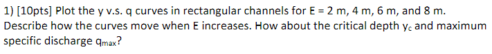 Solved 1) [10pts] Plot the y v.s. q curves in rectangular | Chegg.com