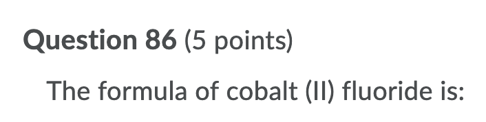 Solved Question 83 (5 points) The formula of lead (IV) | Chegg.com