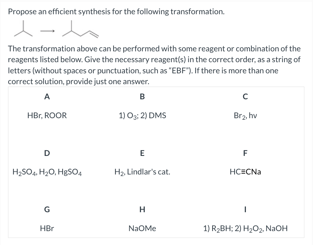 Solved Propose an efficient synthesis for the following | Chegg.com