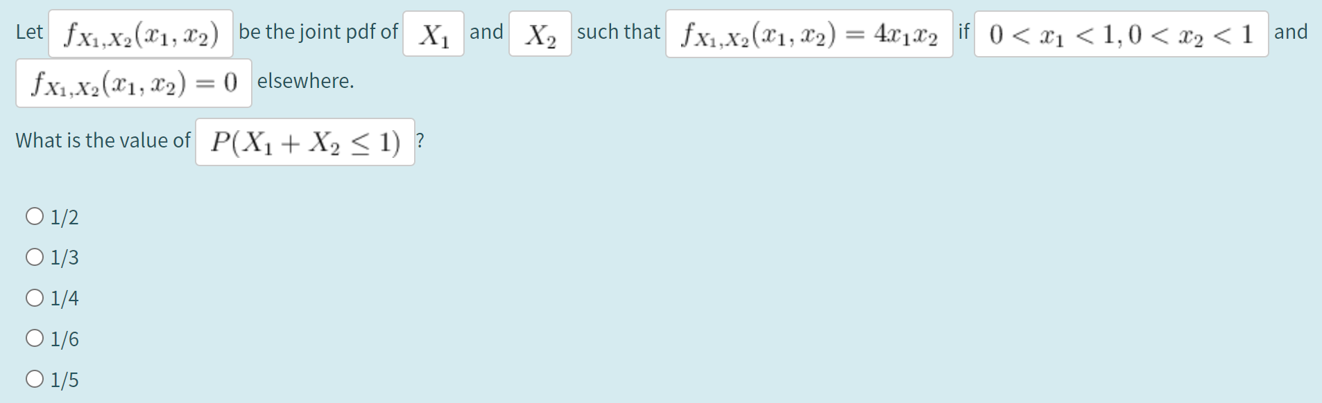 Solved Let fX1,X2(x1,x2) be the joint pdf of and such that | Chegg.com