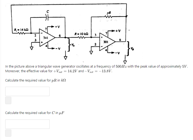 Solved In the picture above a triangular wave generator | Chegg.com