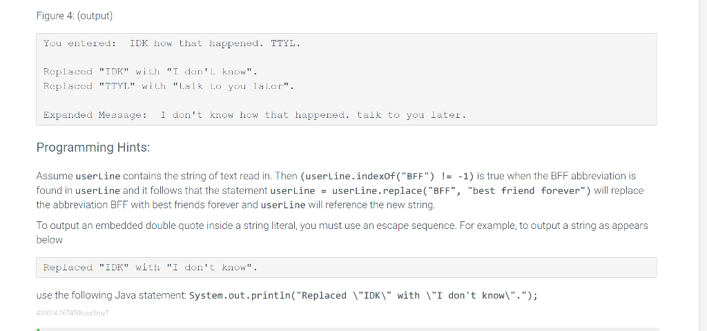 Solved (Part 1) Use scnr. nextLine() to get a line of user | Chegg.com