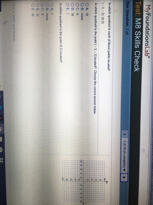 Solved MyFoundationsLab Test: M8 Skills Check This Question: | Chegg.com