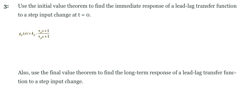 Solved 3: Use the initial value theorem to find the | Chegg.com