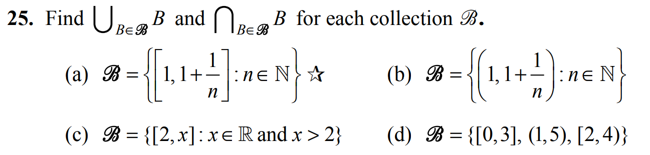 Solved 5 Find ⋃b∈bb And ⋂b∈bb For Each Collection B A