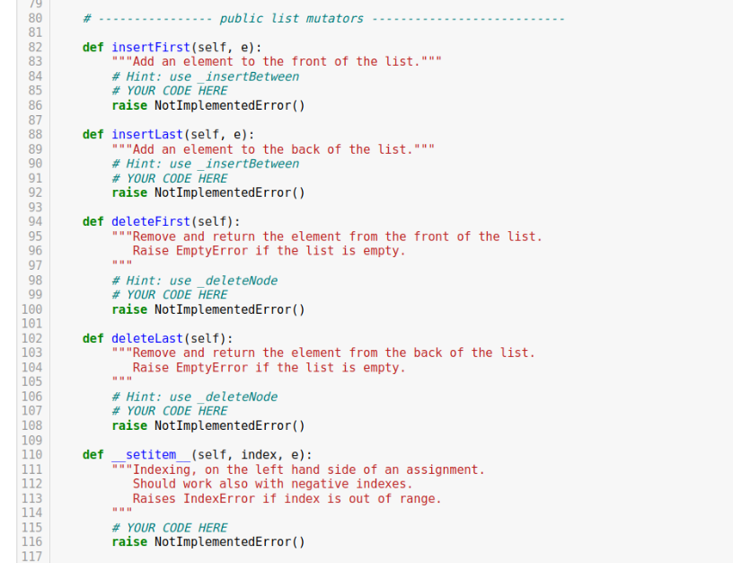 Solved 1 class EmptyError(Exception): 2 pass 3 4 # 5 6 class | Chegg.com
