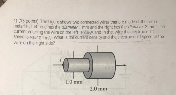 Solved 4) (15 points) The figure shows two connected wires | Chegg.com