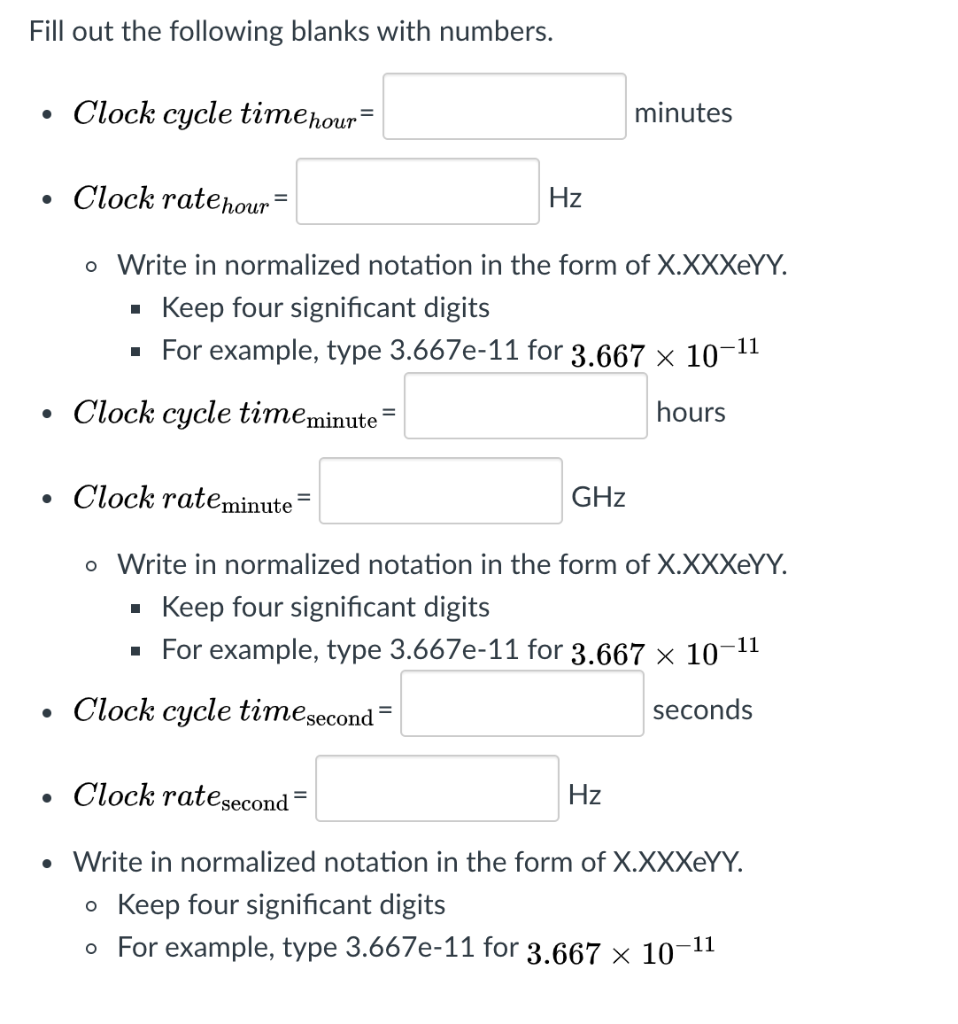 Solved Clock rate and clock cycle time using a real clock | Chegg.com