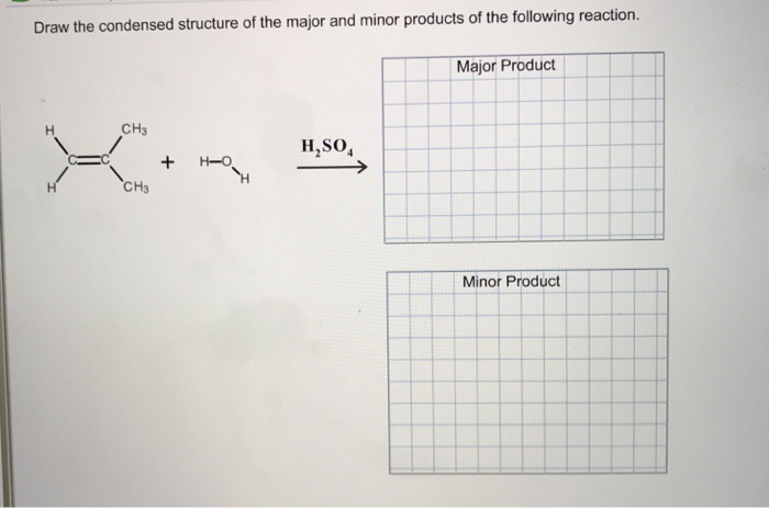 Solved Draw the condensed structure of the major and minor | Chegg.com