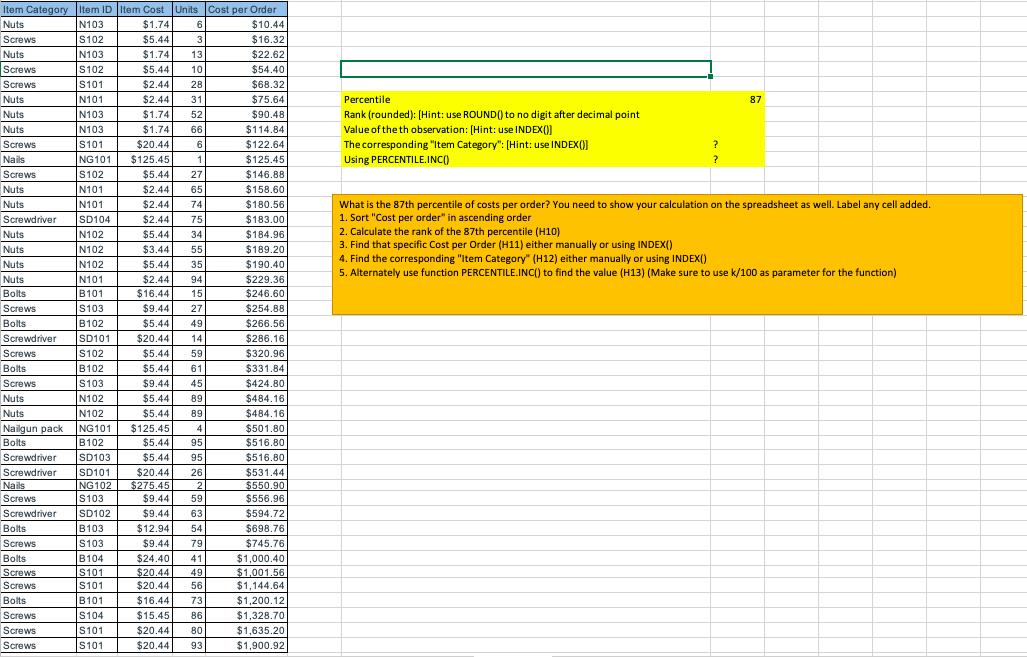 Solved 87 Percentile Rank (rounded): (Hint: use ROUND() to | Chegg.com