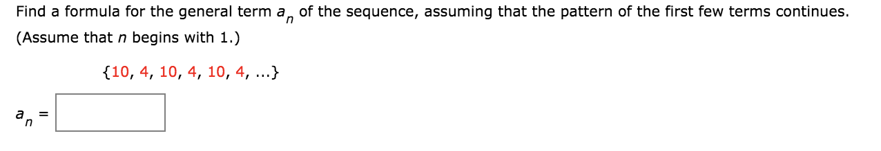 Solved Find a formula for the general term a, of the | Chegg.com