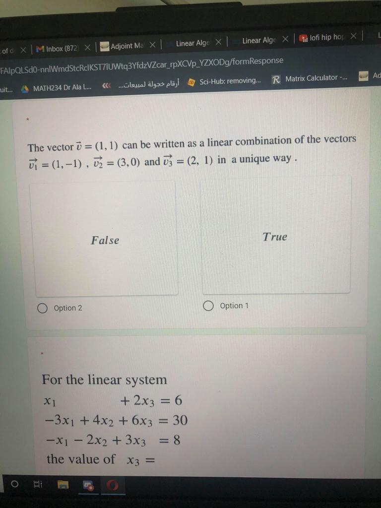 Solved Linear Alge XL Linear Alge X the lofi hip hop X cofox | Chegg.com