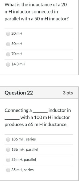 Solved What is the inductance of a 20 mH inductor connected | Chegg.com
