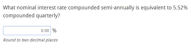 Solved What nominal interest rate compounded semi-annually | Chegg.com