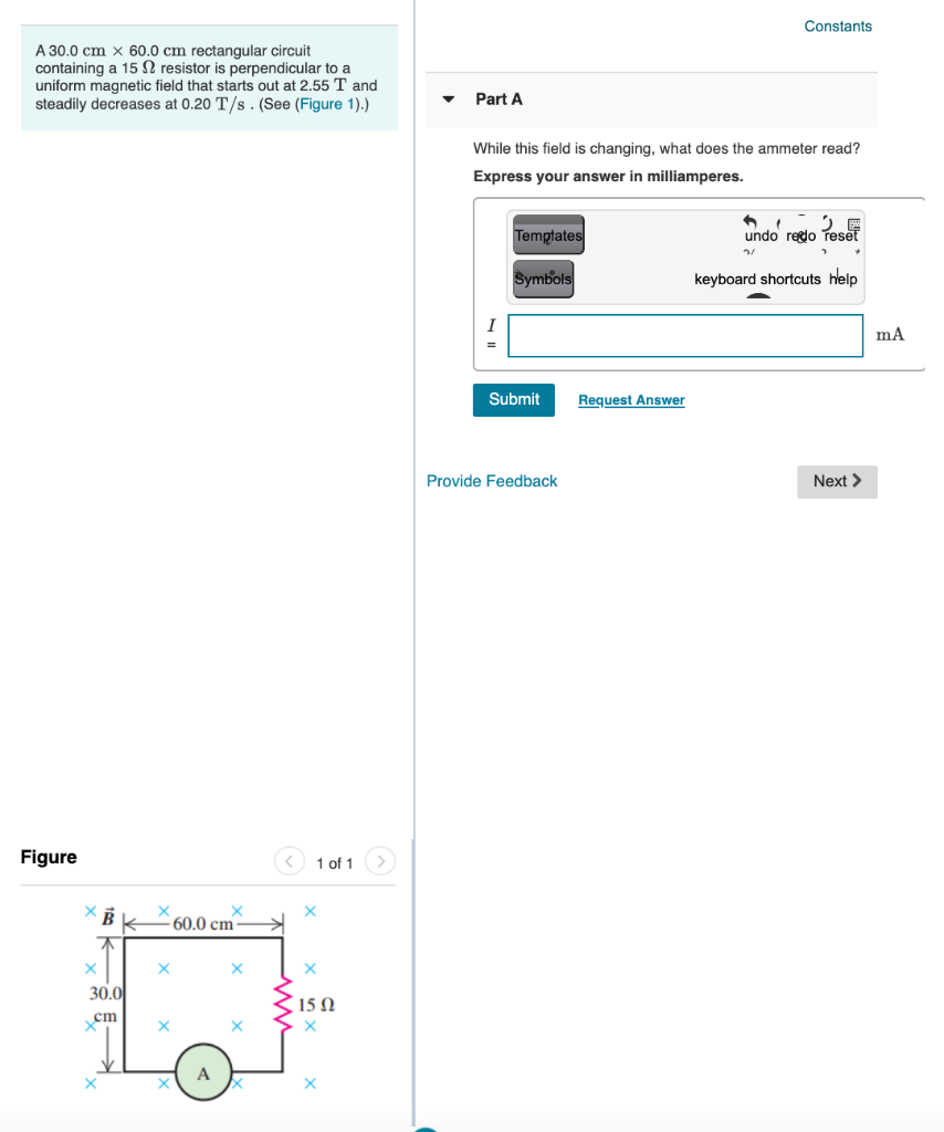 Solved Constants A 30.0 cm x 60.0 cm rectangular circuit | Chegg.com
