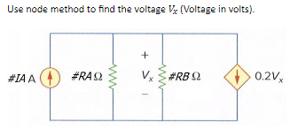 Solved Use node method to find the voltage Vx (Voltage in | Chegg.com