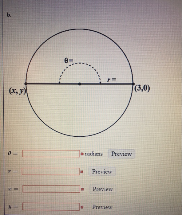 Solved For the following circles fill in the missing | Chegg.com