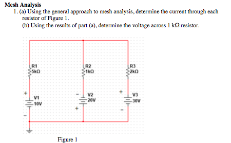 Solved Mesh Analysis 1. (a) Using the general approach to | Chegg.com
