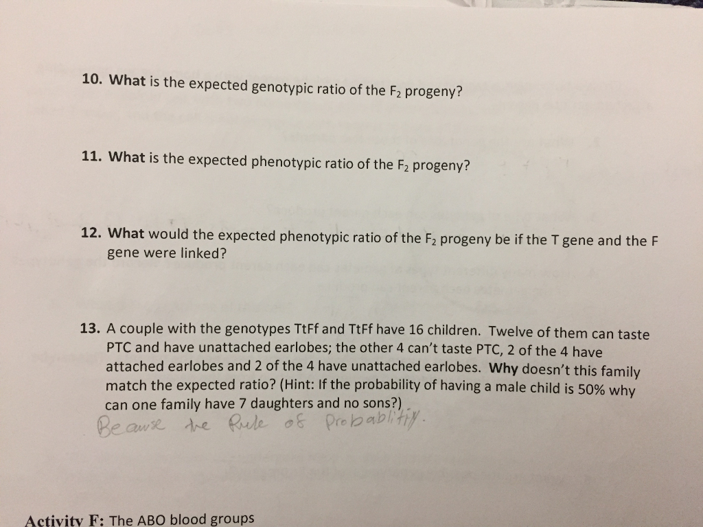 Solved Activity E: Predicting the outcome of a dihybrid | Chegg.com