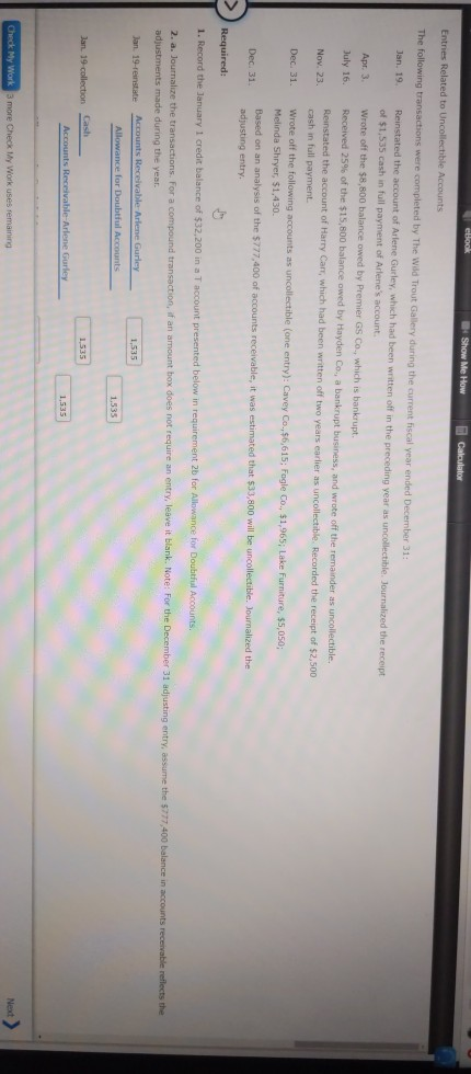 Solved Boo Show Me How Calculator Entries Related to | Chegg.com
