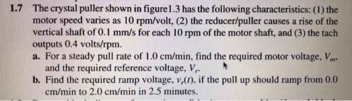 Solved 1.7 The crystal puller shown in figure1.3 has the | Chegg.com