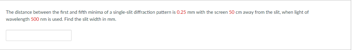 Solved The distance between the first and fifth minima of a | Chegg.com
