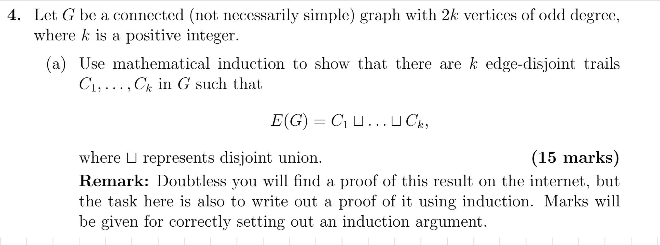 Solved Let G be a connected (not necessarily simple) graph | Chegg.com