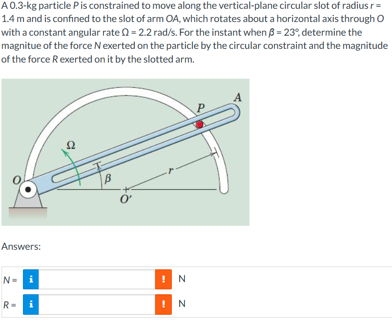 Solved A 0.3-kg particle Pis constrained to move along the | Chegg.com