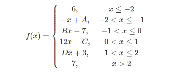 Solve for A, B, C, D ﻿please and explain how you got | Chegg.com