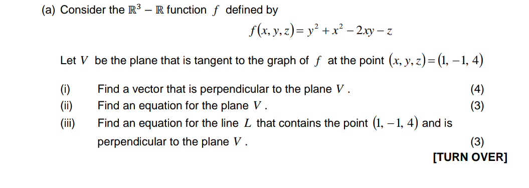 Solved (a) Consider the R3 – R function f defined by f(x, y, | Chegg.com