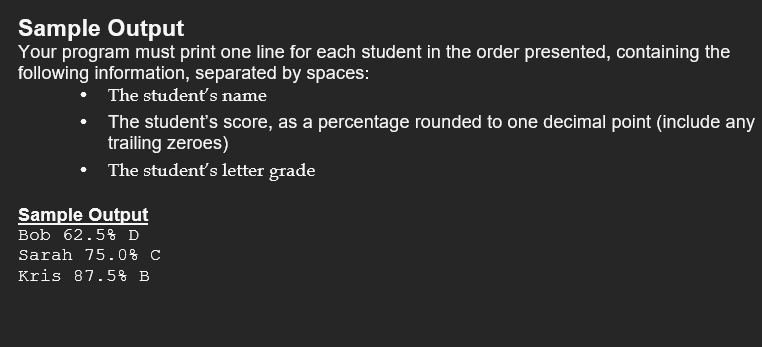 Solved Problem Description Your program will be given the | Chegg.com