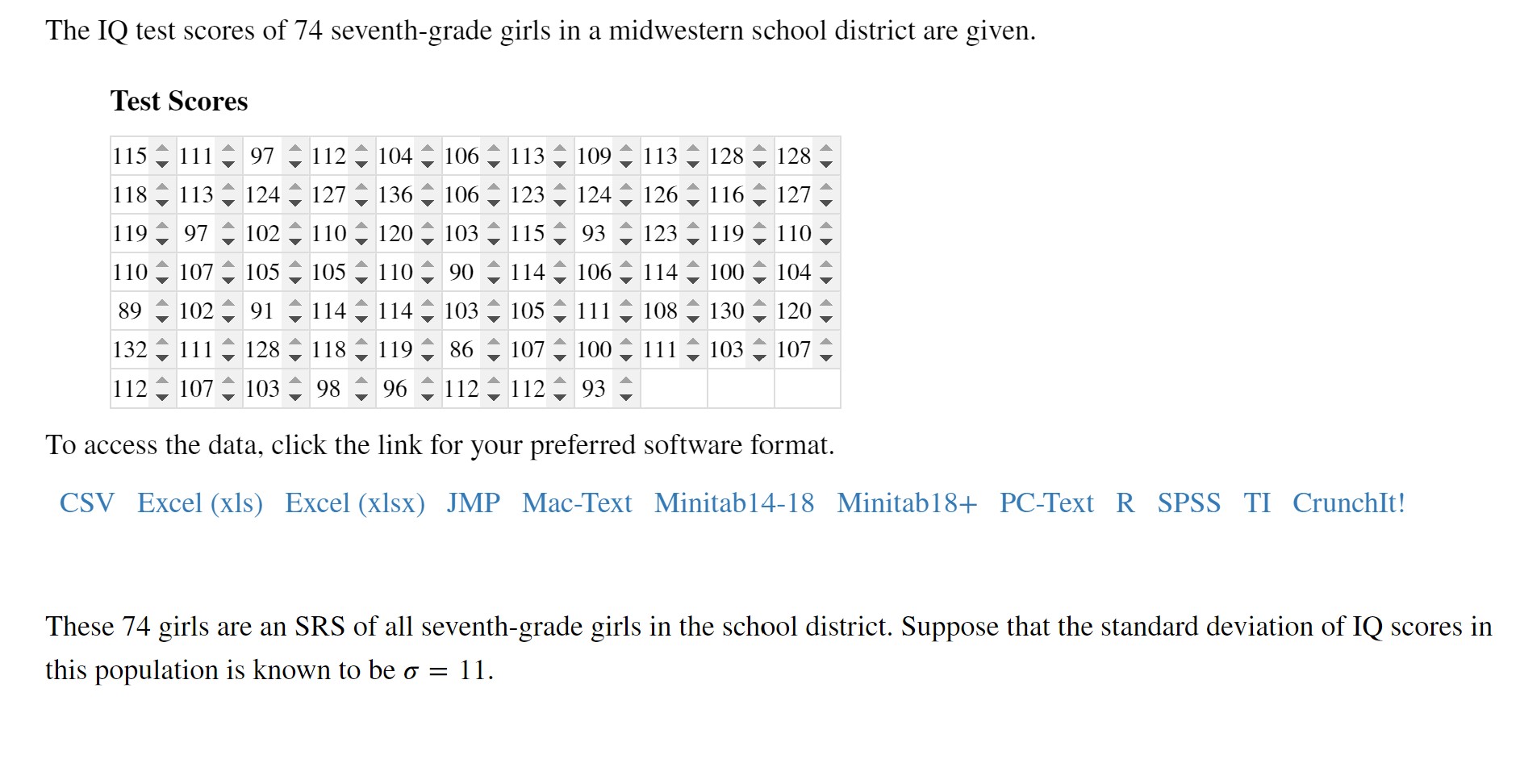 Solved Estimate the mean IQ score for all seventh‑grade | Chegg.com