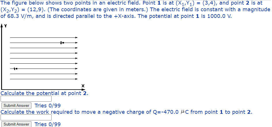 Solved The Figure Below Shows Two Points In An Electric