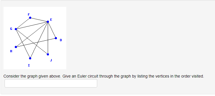 Solved F E G D H I Consider the graph given above. Give an | Chegg.com
