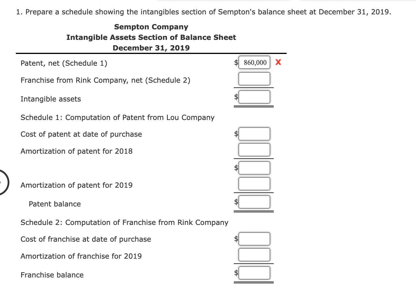 Solved Intangibles: Balance Sheet Presentation and Income | Chegg.com