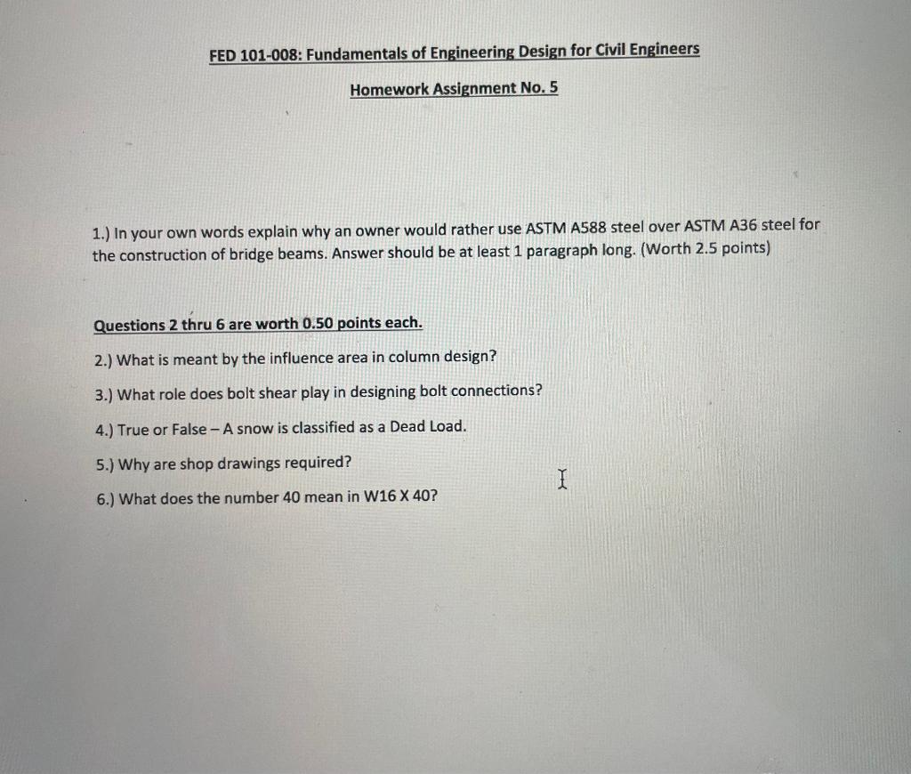 Solved FED 101-008: Fundamentals of Engineering Design for | Chegg.com