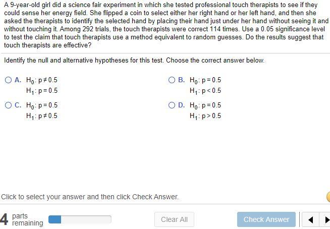 Solved A 9-year-old girl did a science fair experiment in | Chegg.com