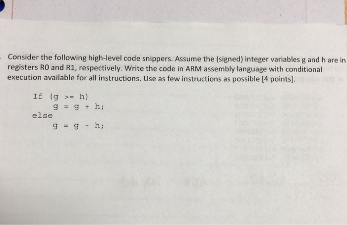 Solved Consider the following high-level code snippers. | Chegg.com