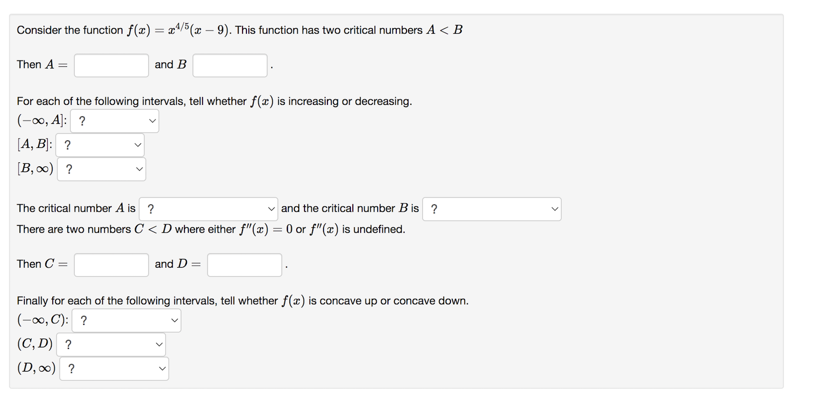 Solved Consider the function f(x)=x4/5(x−9). This function | Chegg.com