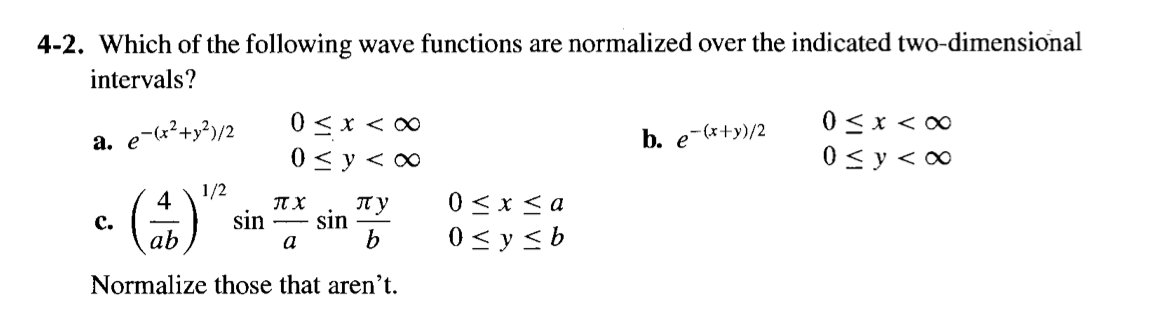 Solved 4-2. Which of the following wave functions are | Chegg.com