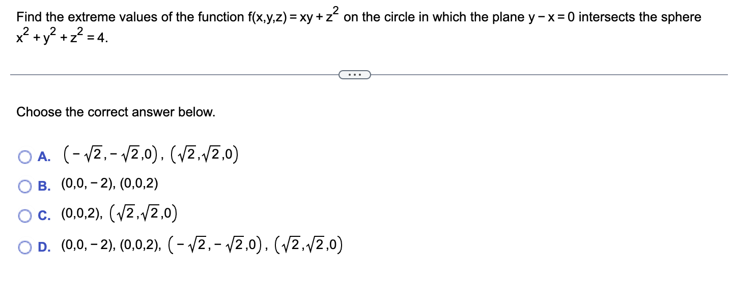 Solved Find the extreme values of the function | Chegg.com