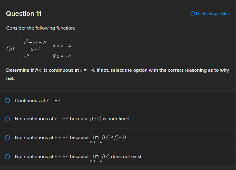 Solved Consider The Following Function Fx X4x2−2x−24−2 6267