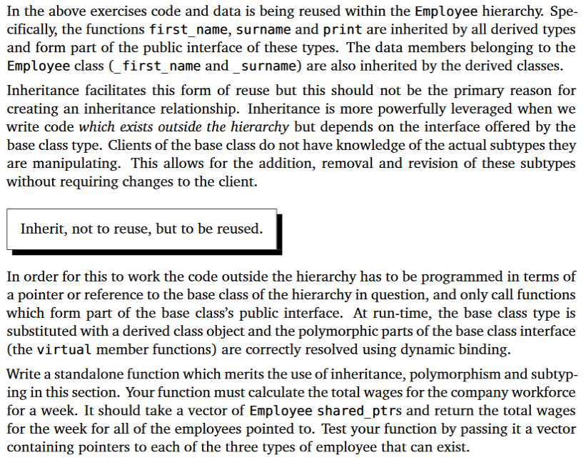 Employee.h : // Abstract base class Employee #ifndef | Chegg.com