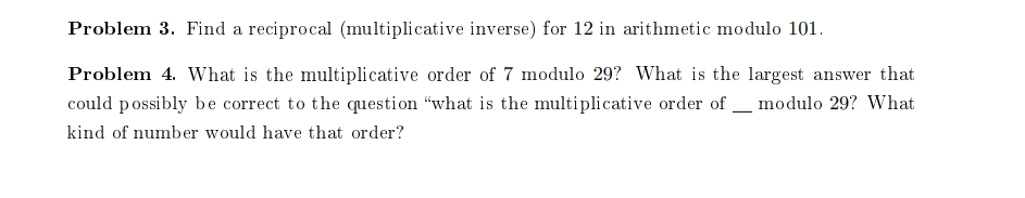 Solved Problem 3. Find a reciprocal (multiplicative inverse) | Chegg.com