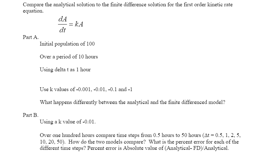 Solved Compare the analytical solution to the finite | Chegg.com