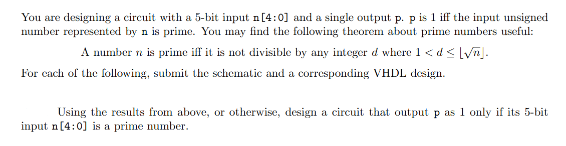You are designing a circuit with a 5-bit input n[4:0] | Chegg.com
