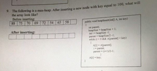 Solved following is a max-heap. After inserting a new node | Chegg.com