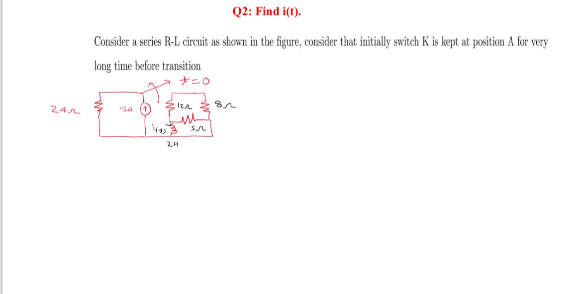Solved Consider a series R-L circuit as shown in the figure, | Chegg.com