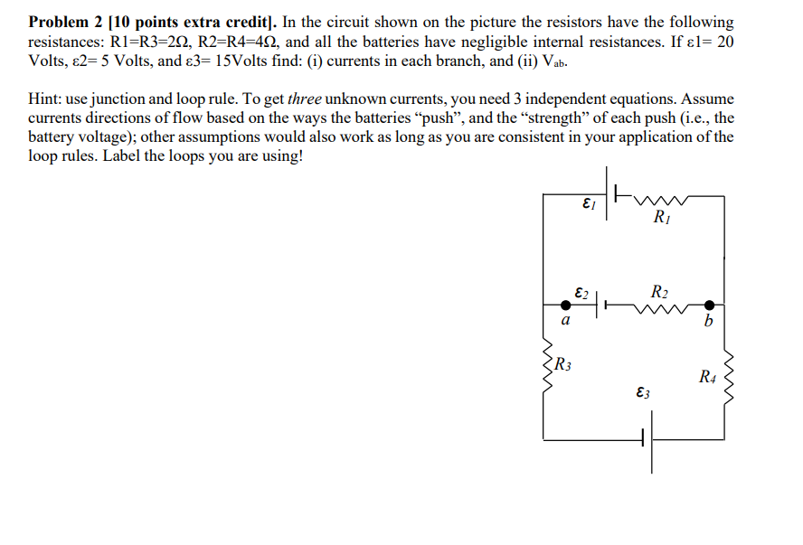 Solved Name: Problem 1 [20 points]. In the direct current | Chegg.com