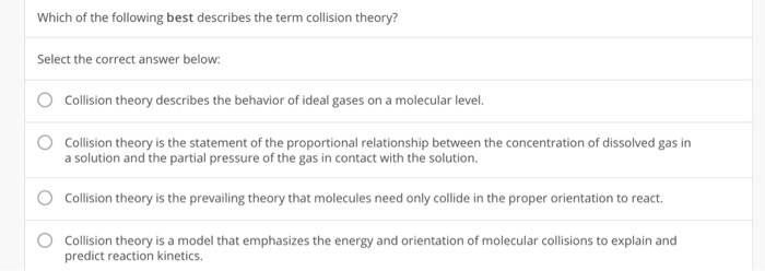 Solved Which of the following best describes the term | Chegg.com